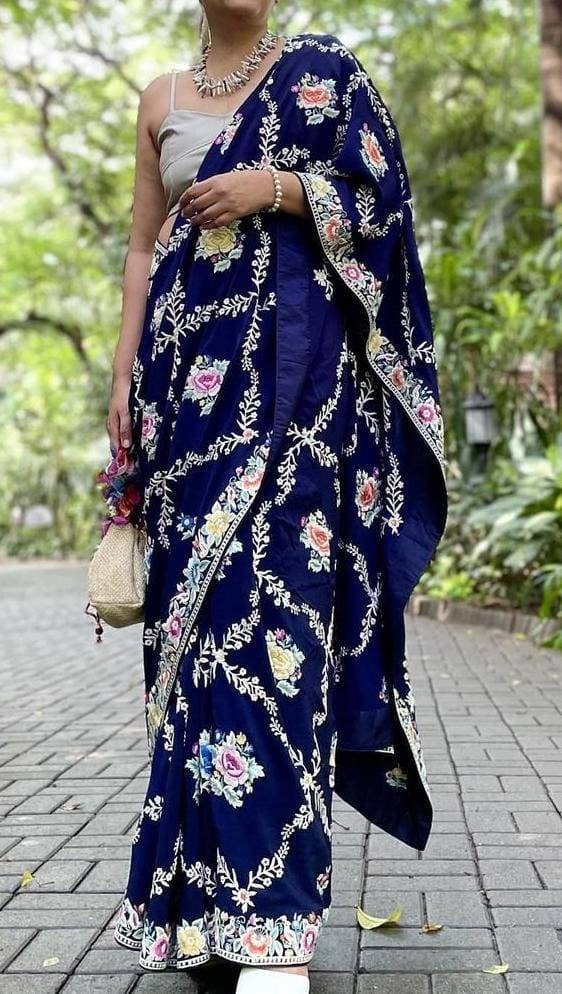 Parsi Gara Saree, Gara Embroidered Saree, Parsi Saree, Wedding Saree ...