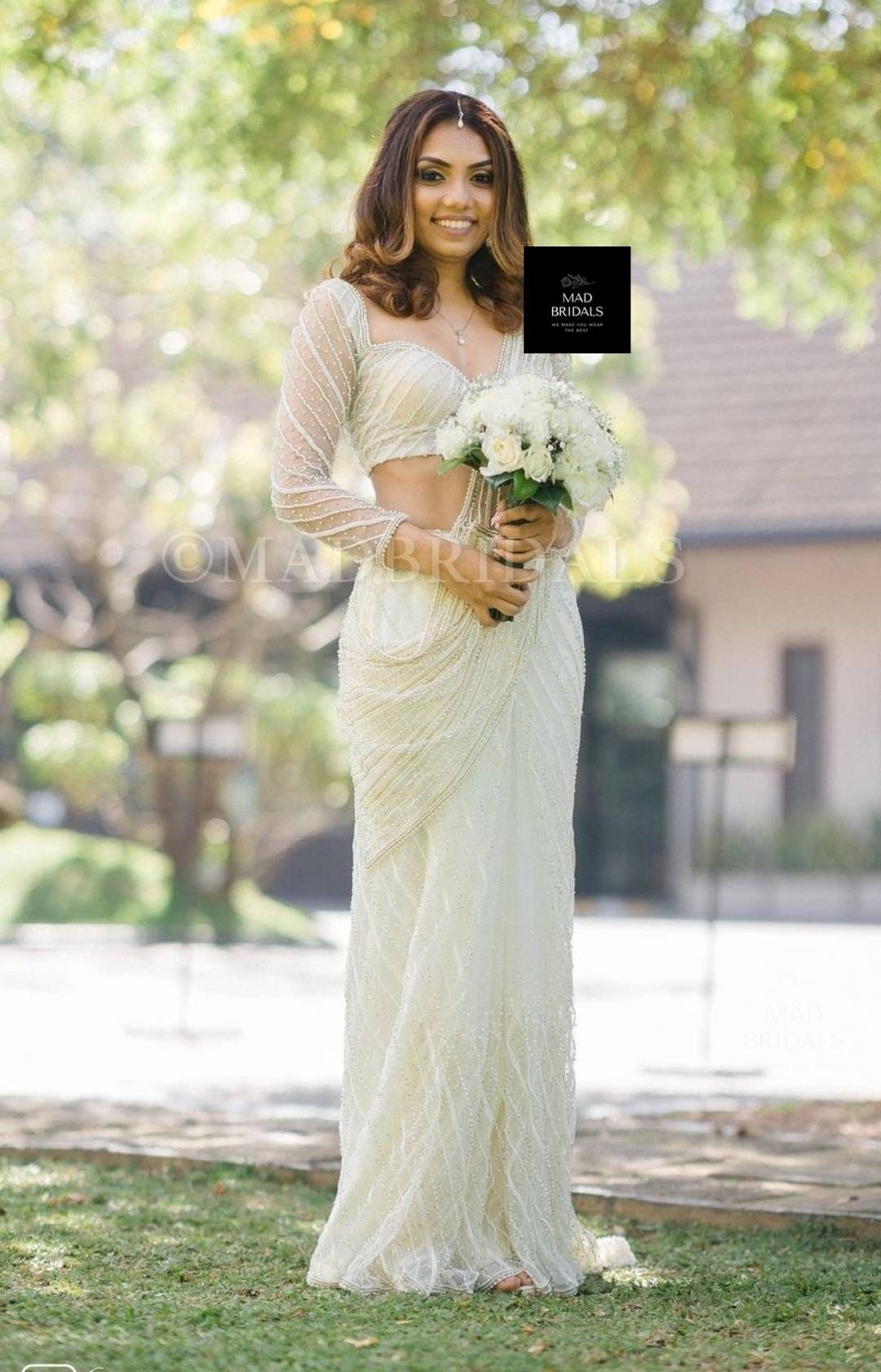 White Wedding Sari