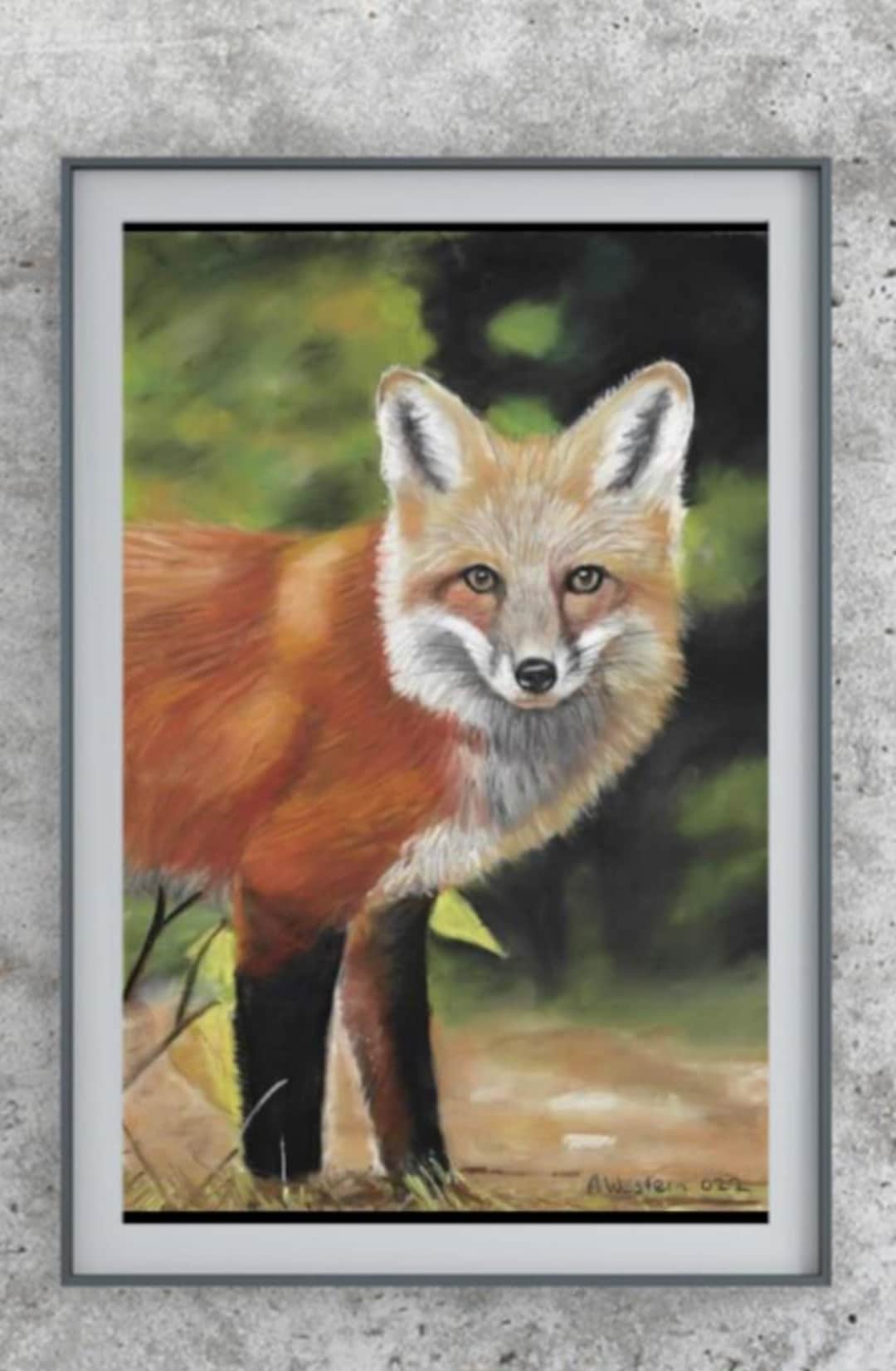 Red Fox Pastel Painting, Wildlife Art, Fox Wall Decor, Nature Lover ...