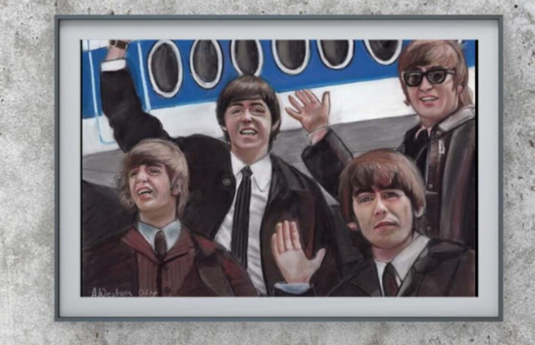 Pastel Painting Original Beatles, Beatlemania Inspired Art, USA Tour ...