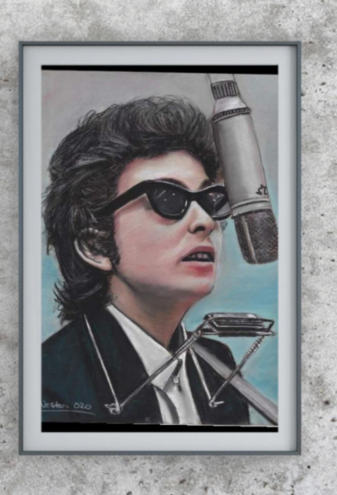 Original Bob Dylan Pastel Portrait: Handmade Music Icon Art - Etsy