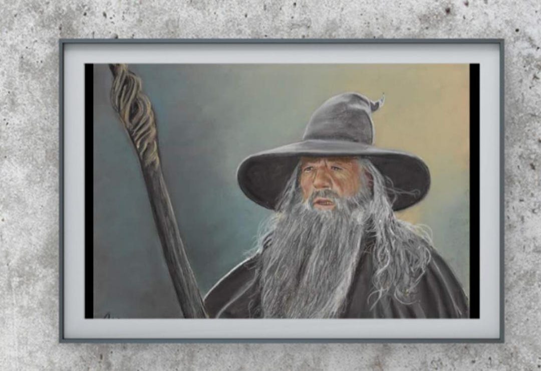 Gandalf the Grey Pastel Painting, the Hobbit Art, Lord of the Rings ...