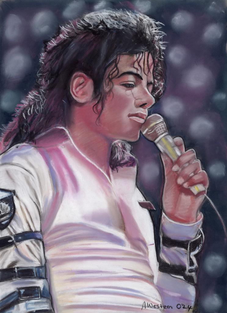 Michael Jackson Pastel Painting, Pop Art Portrait, Wall Decor, Music ...