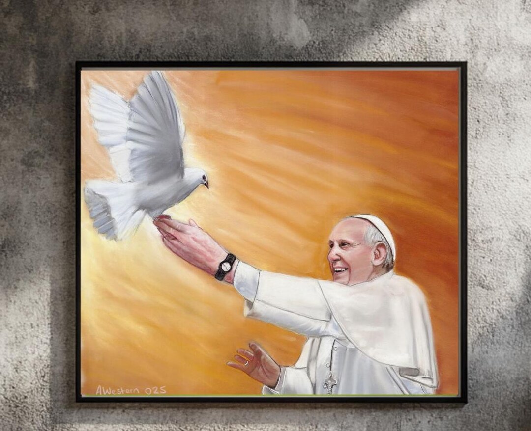 Original Pastel Tribute to Pope Francis, Catholic Art, Religious ...
