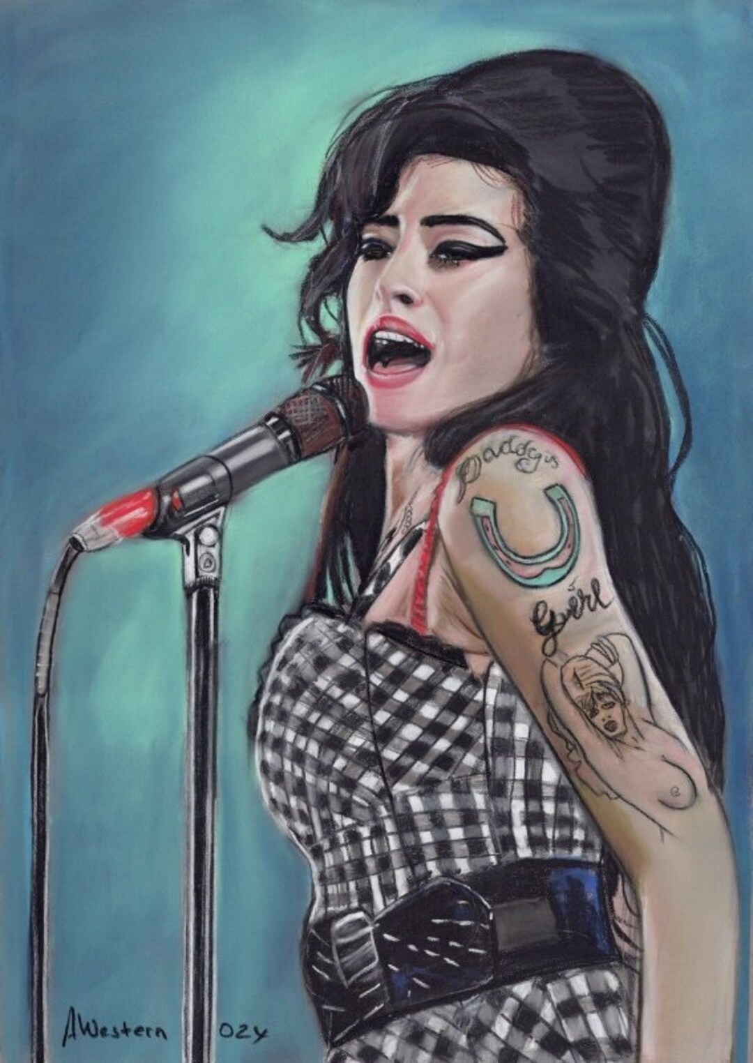 Vibrant Amy Winehouse Pastel Art – A Unique Tribute for Music Lovers ...