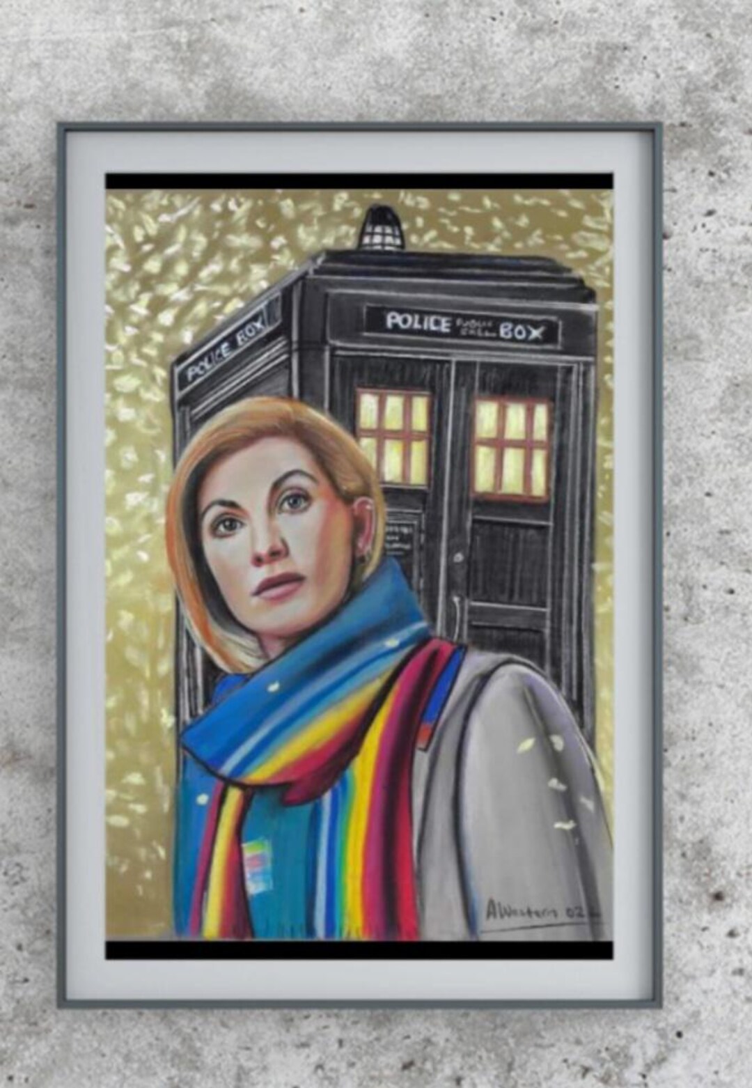Doctor Who Jodie Whitaker Pastel Painting, Time Traveler Fan Art, Sci ...