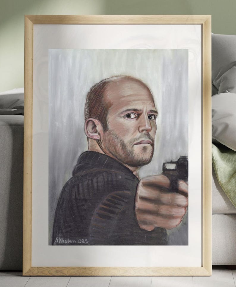Jason Statham Pastel Painting, Handmade Pastel Art, Celebrity Portrait ...