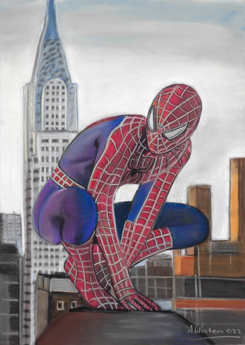 An ORIGINAL Pastel Painting of Marvels SPIDER MAN - Etsy