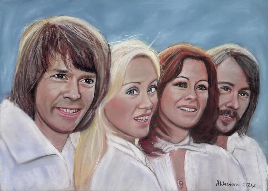 ABBA Pastel Painting: A Vibrant Tribute to the Iconic Swedish Pop Band ...