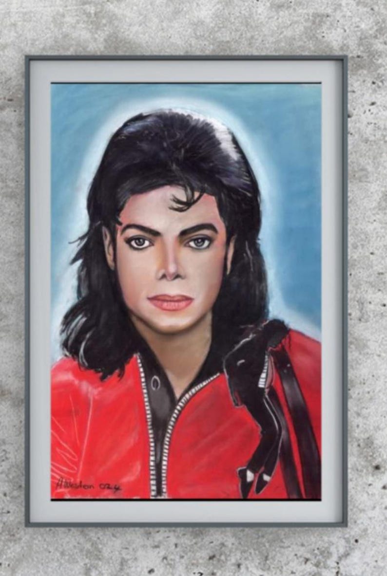 Michael Jackson King of Pop Pastel Painting, King of Pop Artwork ...