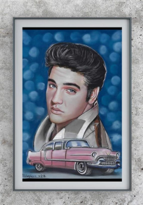 Poster Of Elvis Presley Pink Cadillac