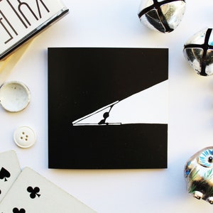 Trapdoor Black and White Card 10x10cm Blank Inside - Etsy