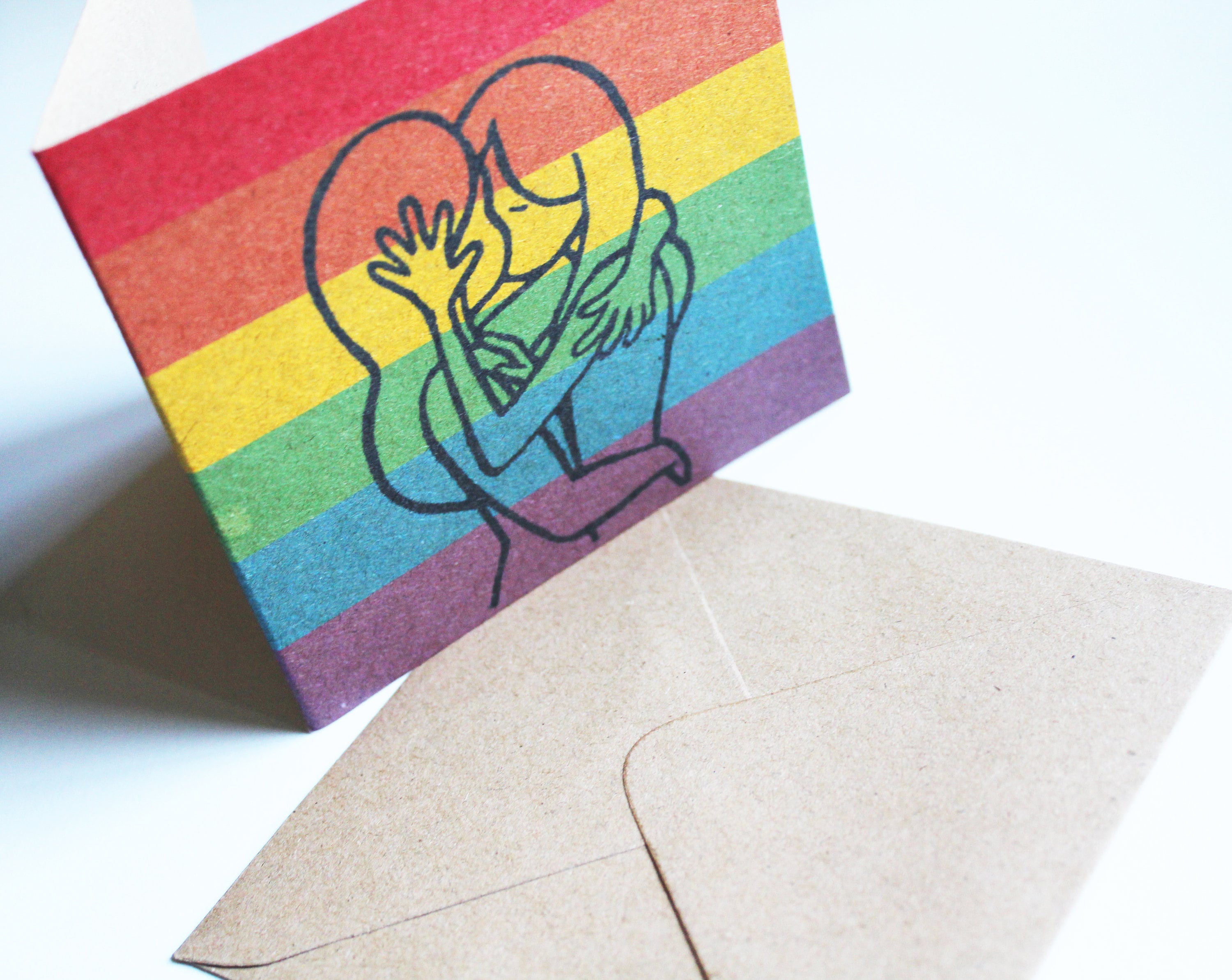 Gay Pride Kiss Card 10cm X 10cm - Etsy