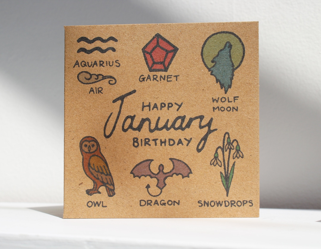All the Things Recycled January Birthday Card 10cm X 10cm Star Sign ...