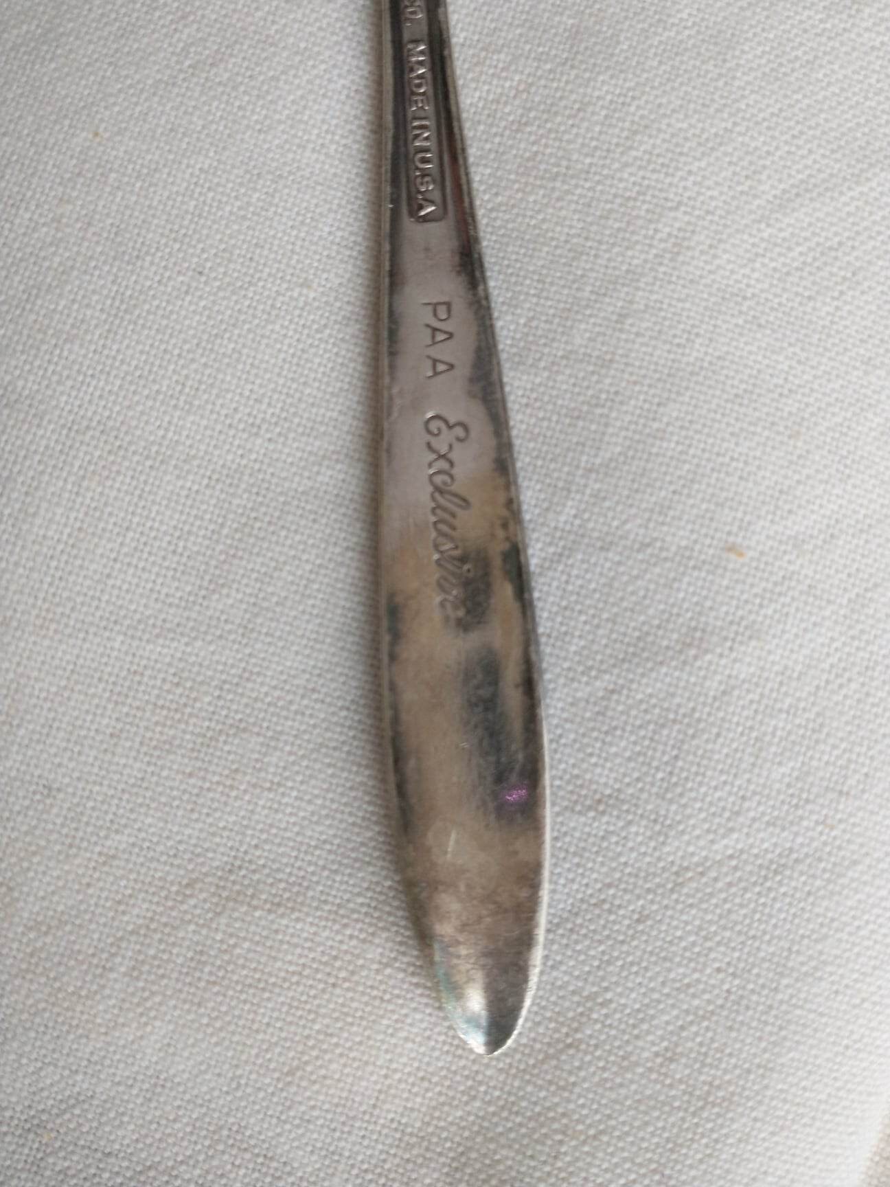 Vintage PAN AM PAA Exclusive Silverplate Spoon International Silver Usa ...