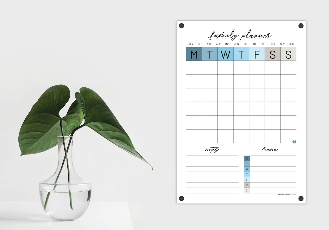 Acrylic A2 Monthly Planner, Family Planner, Wall Planner, Family ...