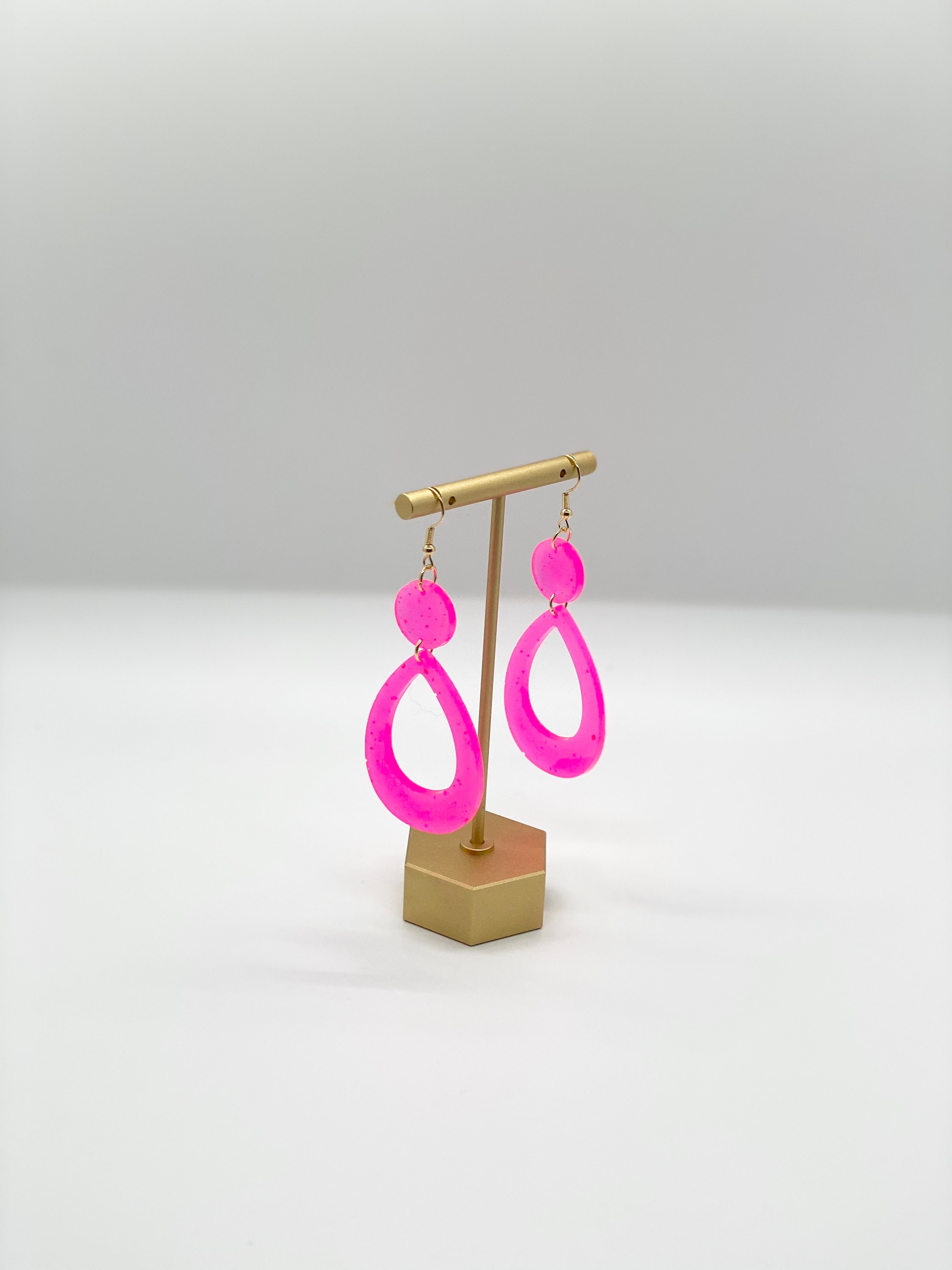 Hot Pink Hoop Earrings - Etsy