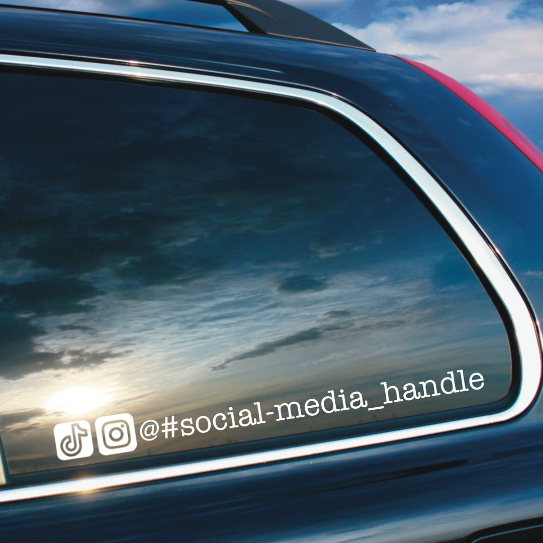 Social Media Handle Vinyl Car Decal, Tiktok, Instagram, Facebook ...
