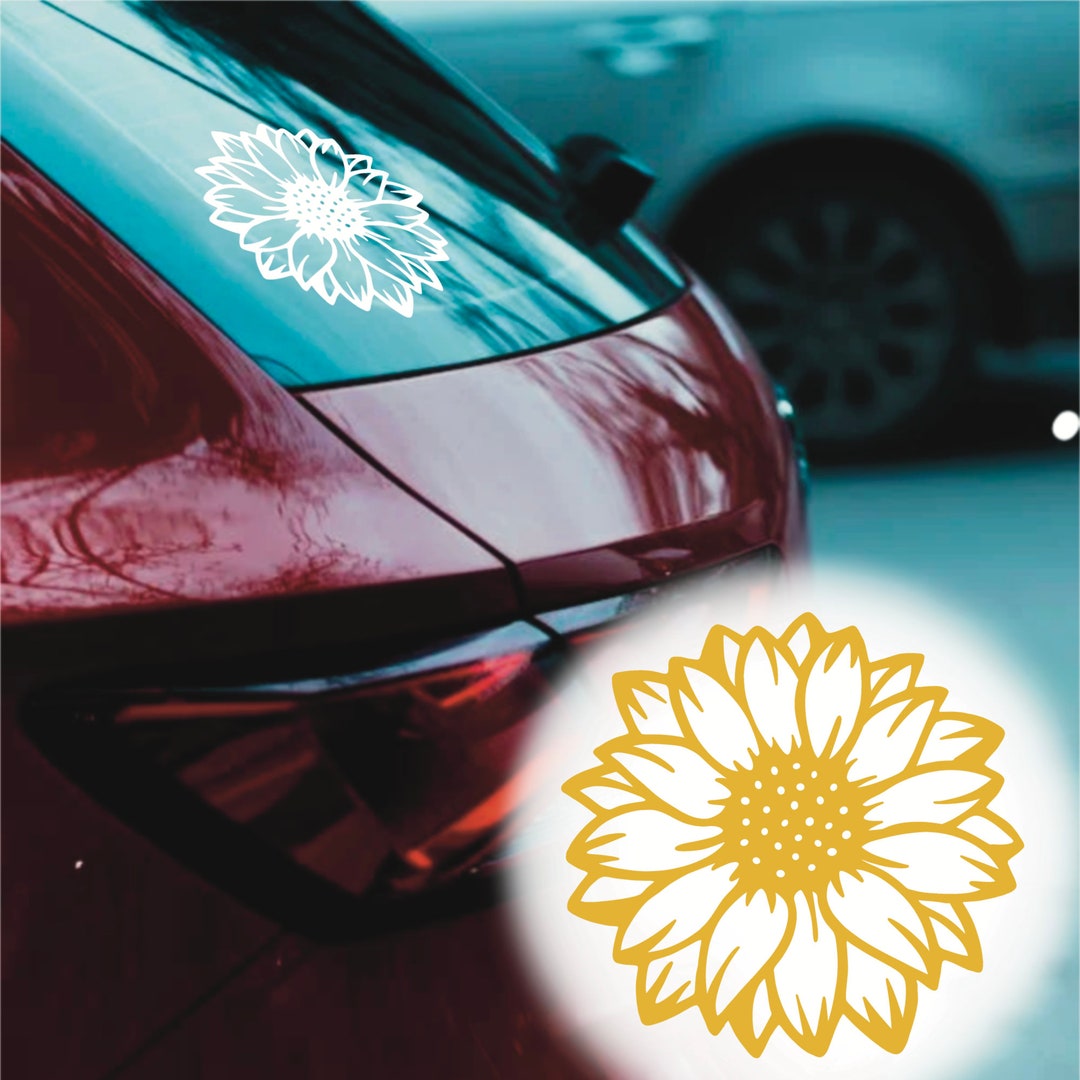 Sunflower Car Decal Sticker. Window Sticker. Window Decal. Car ...