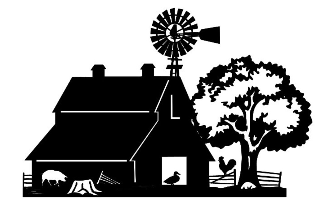 Barn Yard Scene SVG File, Outdoor Scene - Etsy