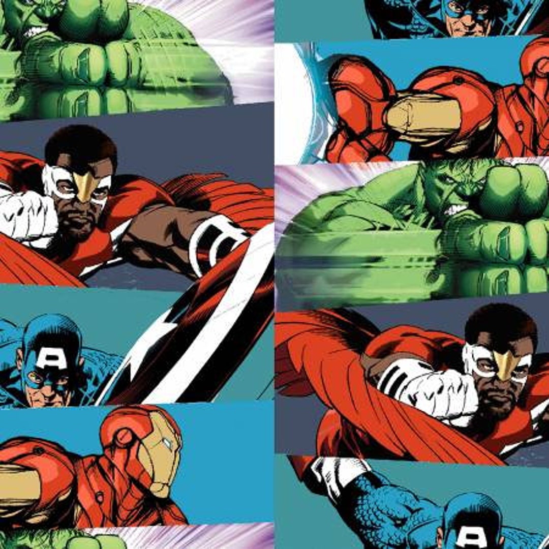 Marvel Super Heroes Fleece Fabric, Springs Creative Fabrics, 100% ...