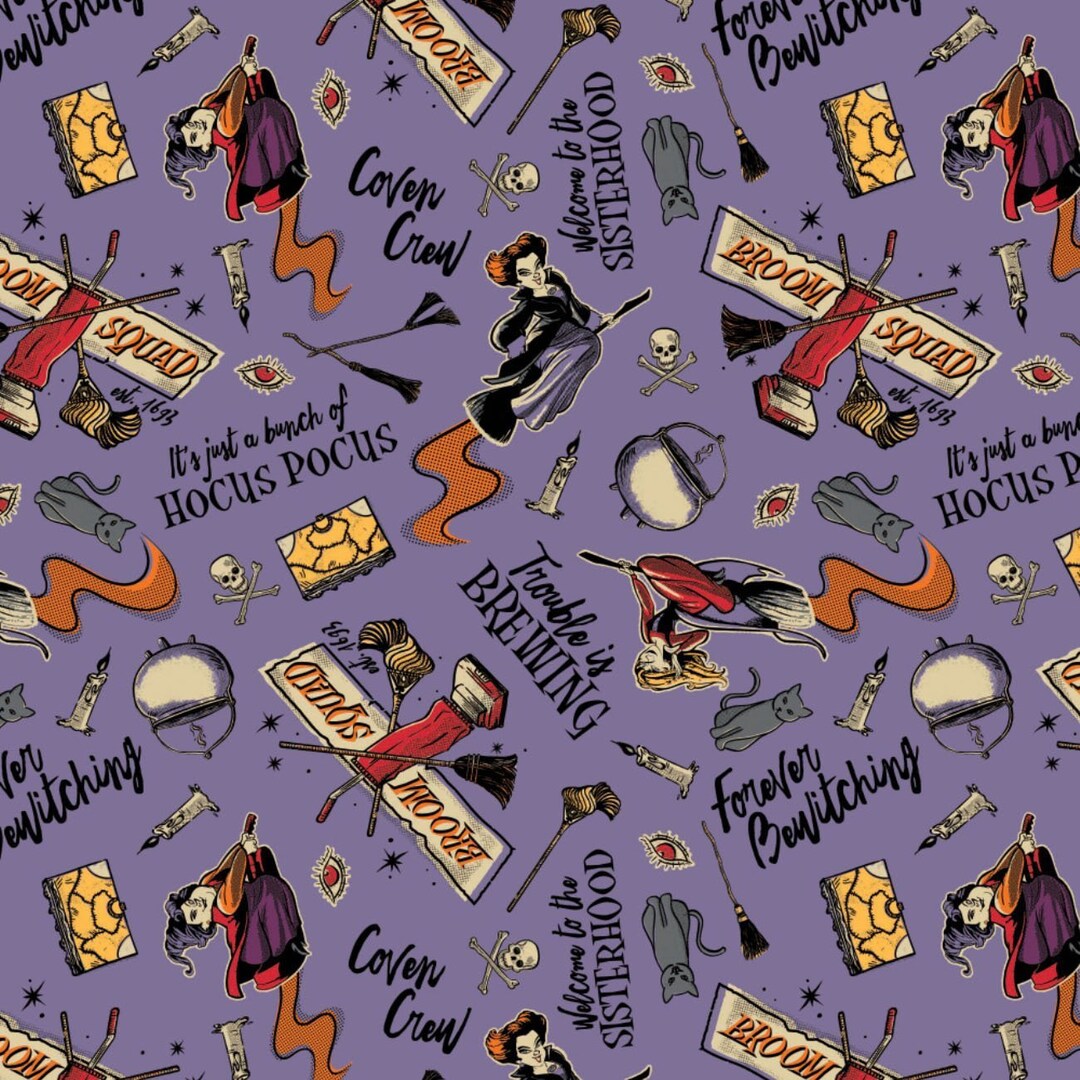 Hocus Pocus Witch Sisterhood Fabric, Camelot Fabrics, 100% Cotton - Etsy