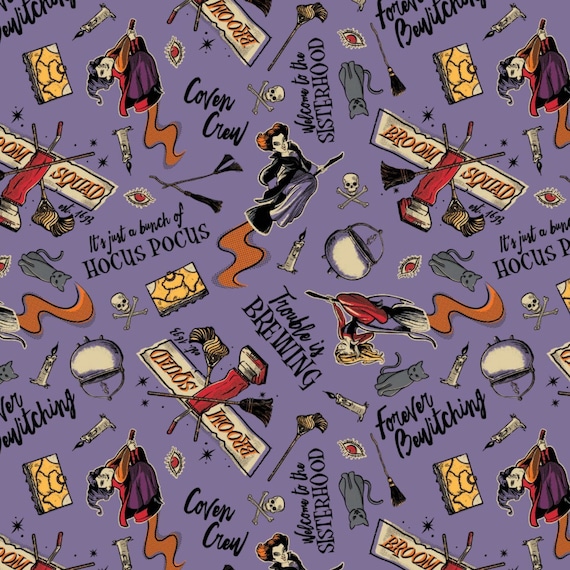 Hocus Pocus Witch Sisterhood Fabric Camelot Fabrics 100% - Etsy
