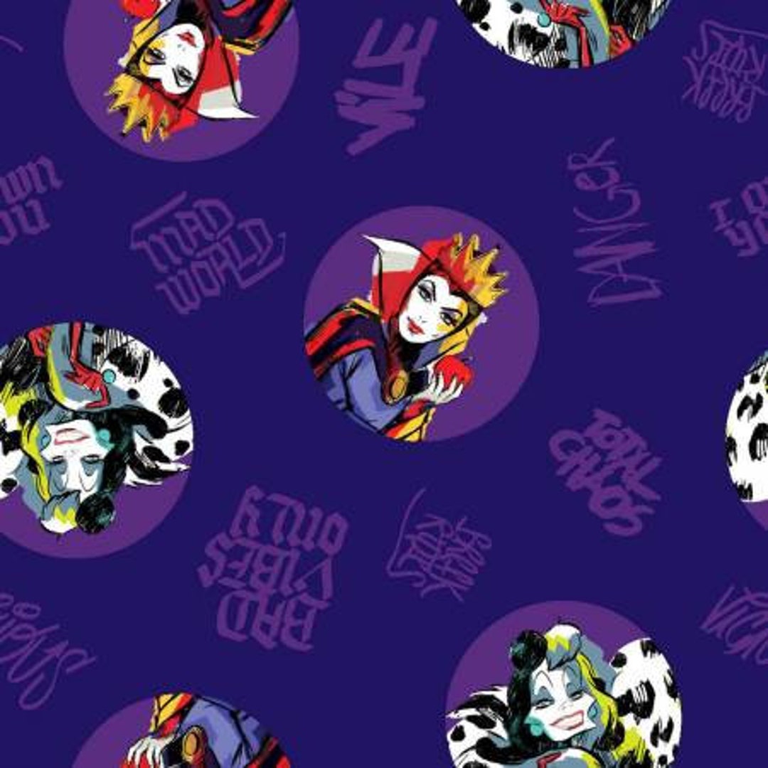 Disney Villains Tossed Fabric, Springs Creative Fabrics, 100% Cotton - Etsy