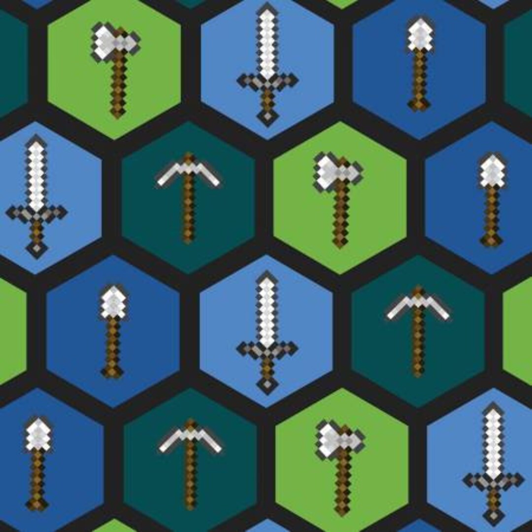 Mojang Minecraft Tools Fabric, Springs Creative Fabrics, 100% Cotton - Etsy