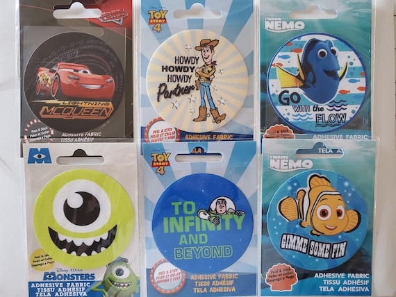 Pixar Adhesive Fabric Sticker Pack 6 pcs | Etsy