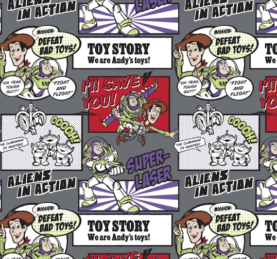 Disney Pixar Toy Story Flannel Fabric Camelot Fabrics 100% - Etsy
