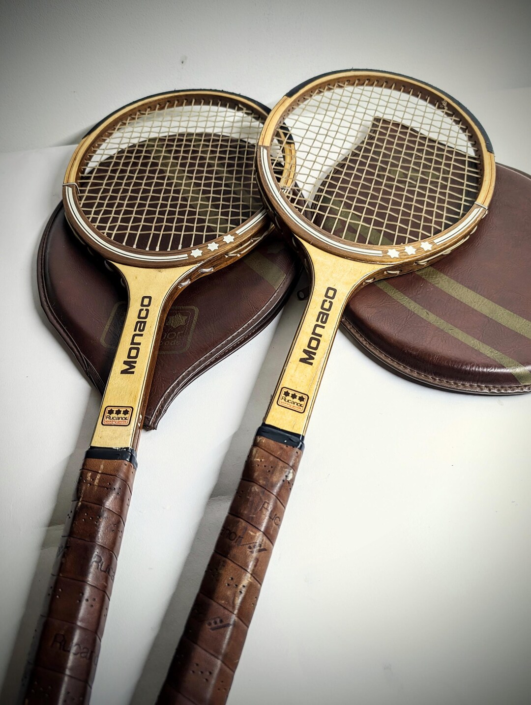 Set of TWO Vintage Rucanor MONACO Tennis Rackets for Use or Deco L2L3 ...