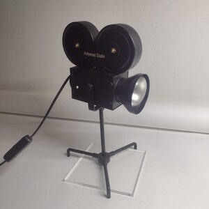 Vintage Hollywood Studio Table Light Faux Movie Camera Reel Projector ...