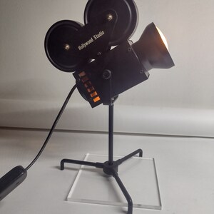 Vintage Hollywood Studio Table Light Faux Movie Camera Reel Projector ...