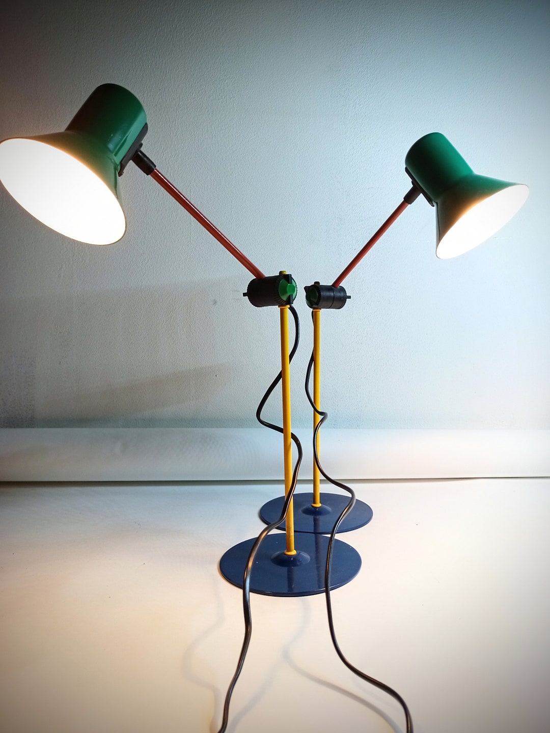 1x Italian Vintage Veneta Lumi Primary Colors Table Light Memphis ...