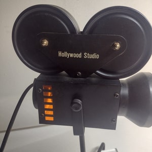 Vintage Hollywood Studio Table Light Faux Movie Camera Reel Projector ...