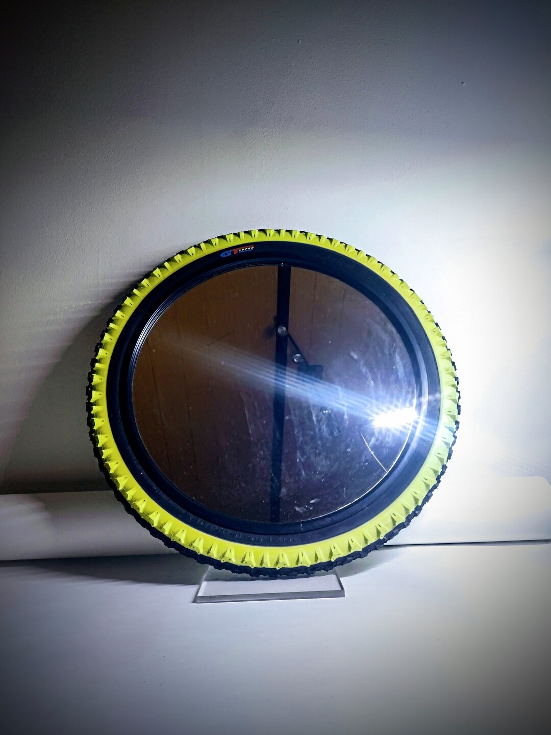 Cool 1990 Vintage Ikea "volda" Tire Mirror Yellow/green Pop Art Memphis ...