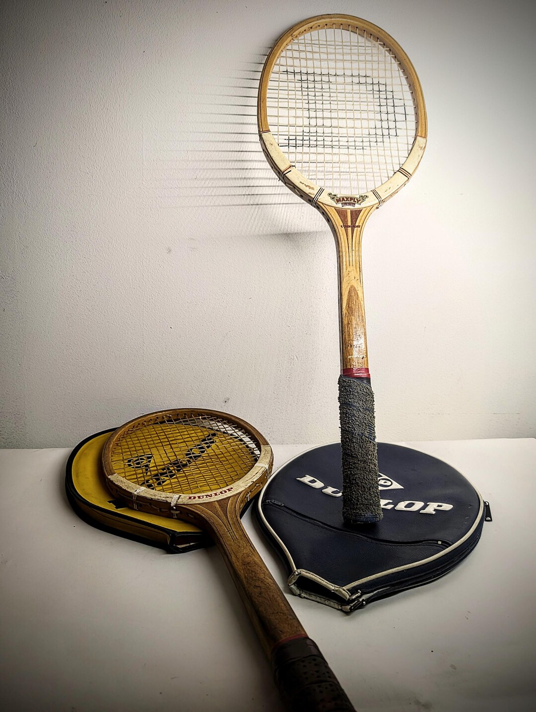 Set of TWO Dunlop MAXPLY Vintage Wooden Tennis Rackets -for Deco or Use ...