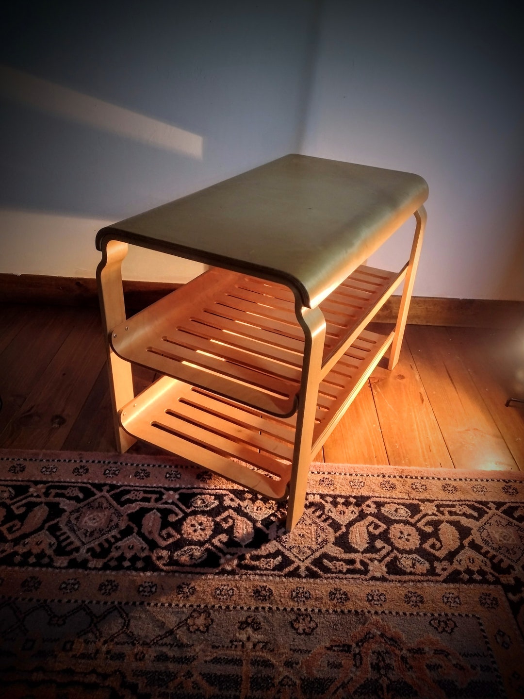 RARE Side Table Ikea Kantra 1999 Plywood Shoerack Alvar Aalto Style ...