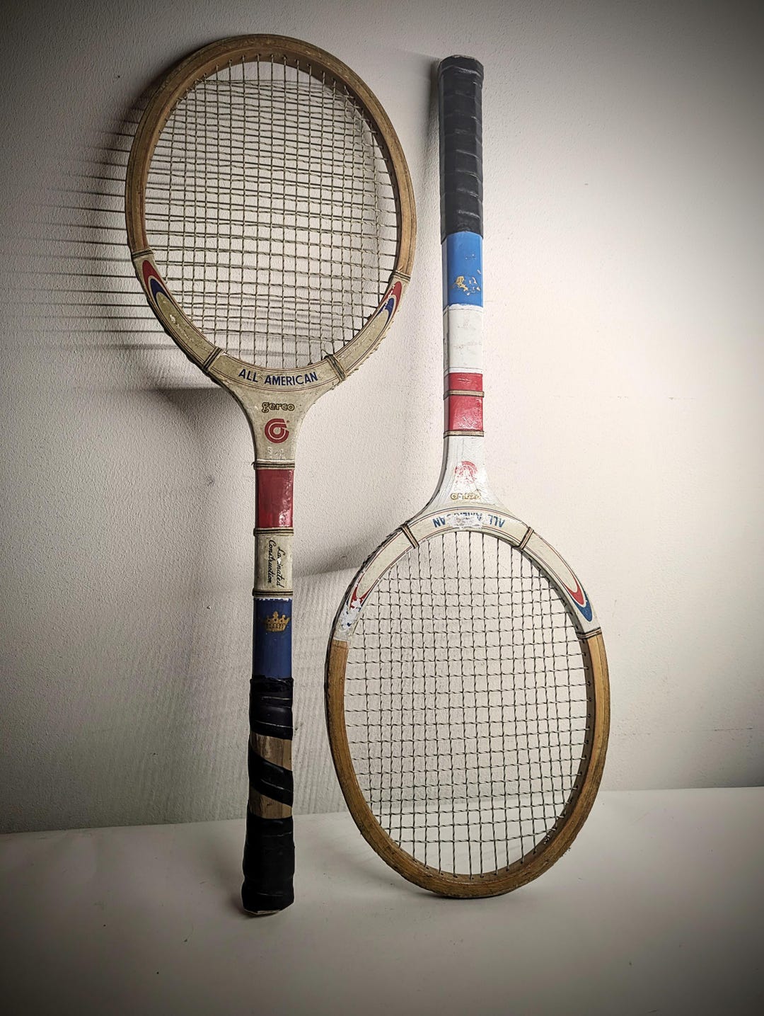 Set of TWO All American Vintage Used Wooden Tennis Rackets (1970's ...