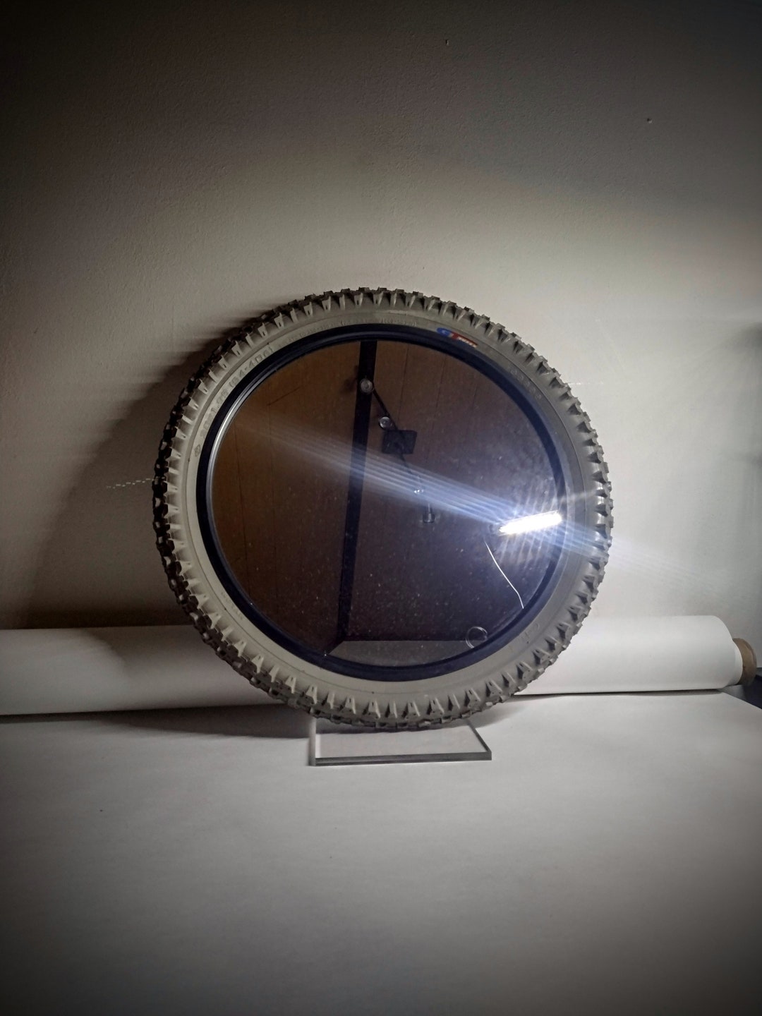 Cool 1990 Vintage Ikea volda Tire Mirror GRAY Pop Art Memphis Kids Room ...