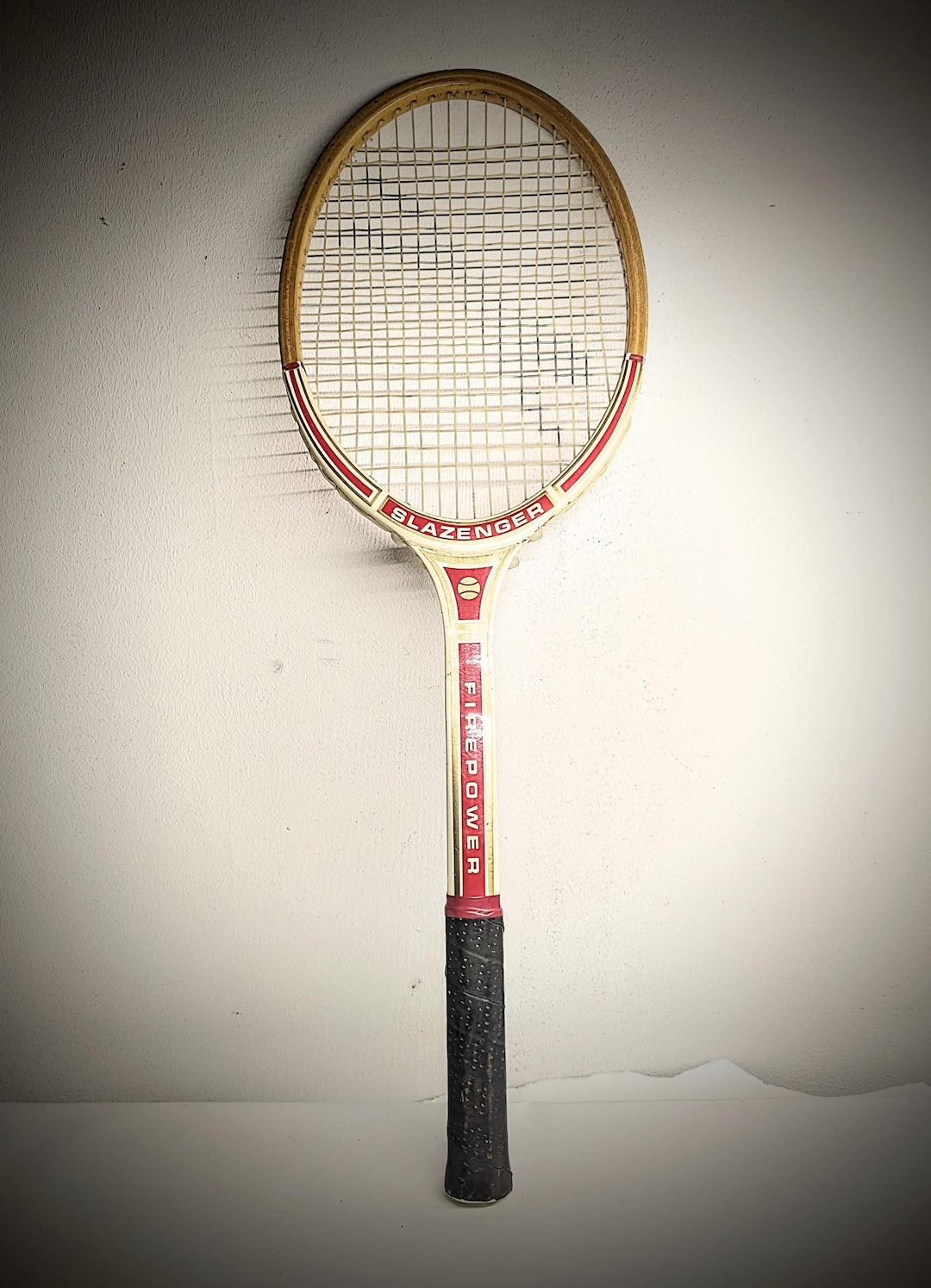 Vintage Slazenger Tennis Racket "firepower" Beautifull Gold and Red ...
