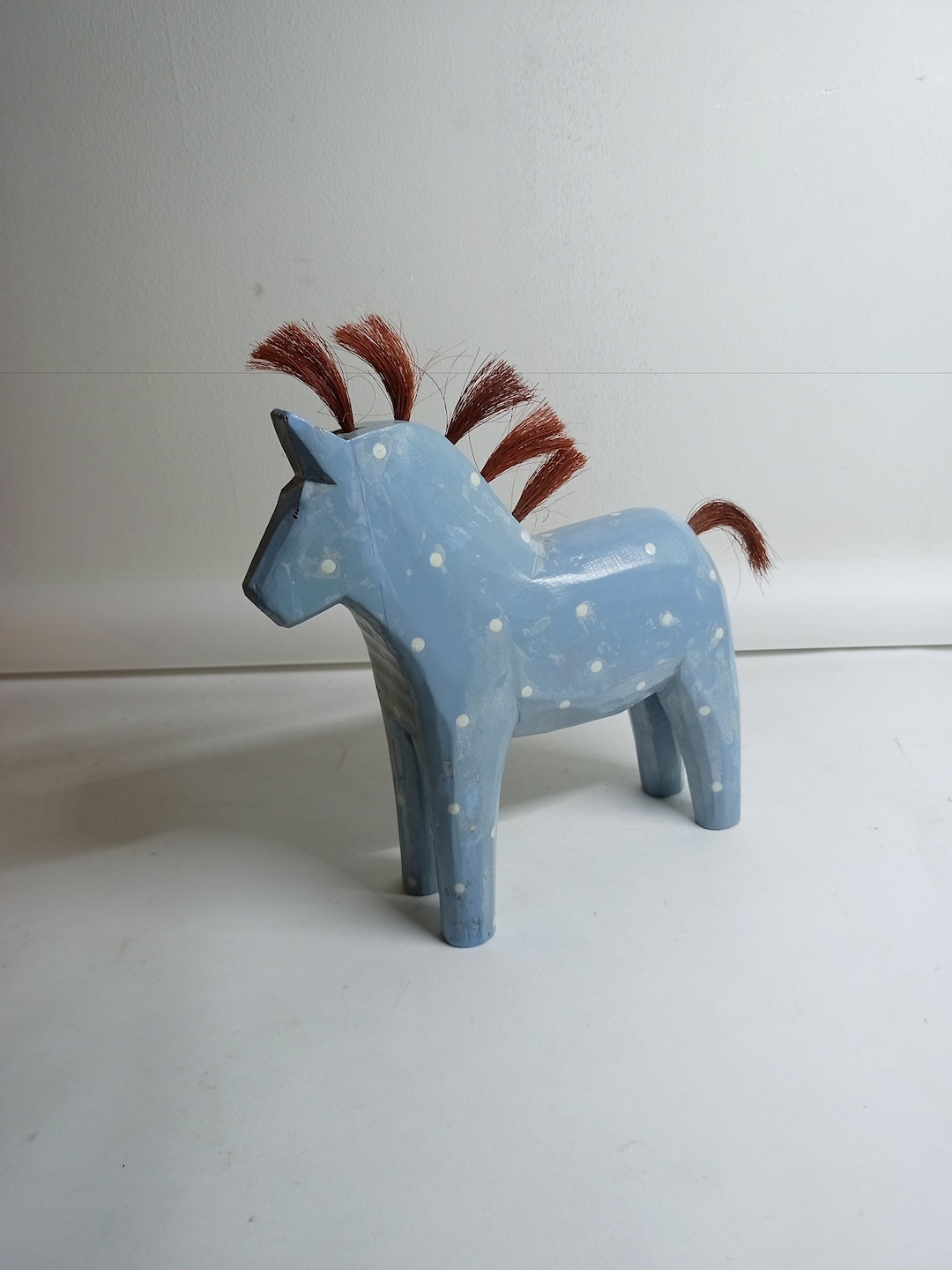 Rare Blue Polkadot Vintage Ikea DALA Horse Statue Dalahäst Series - Etsy