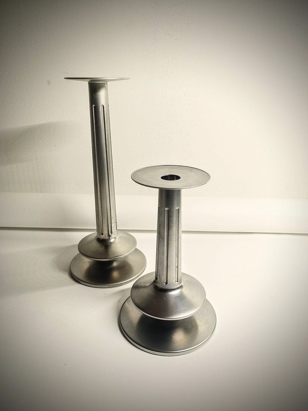 Vintage Ikea Aluminum Maria Vinka Design SET of Candlestick Holders Two ...