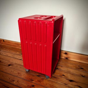 RARE Vintage IKEA DIDRIK Red Bedside / Storage / Side Table Designed by ...