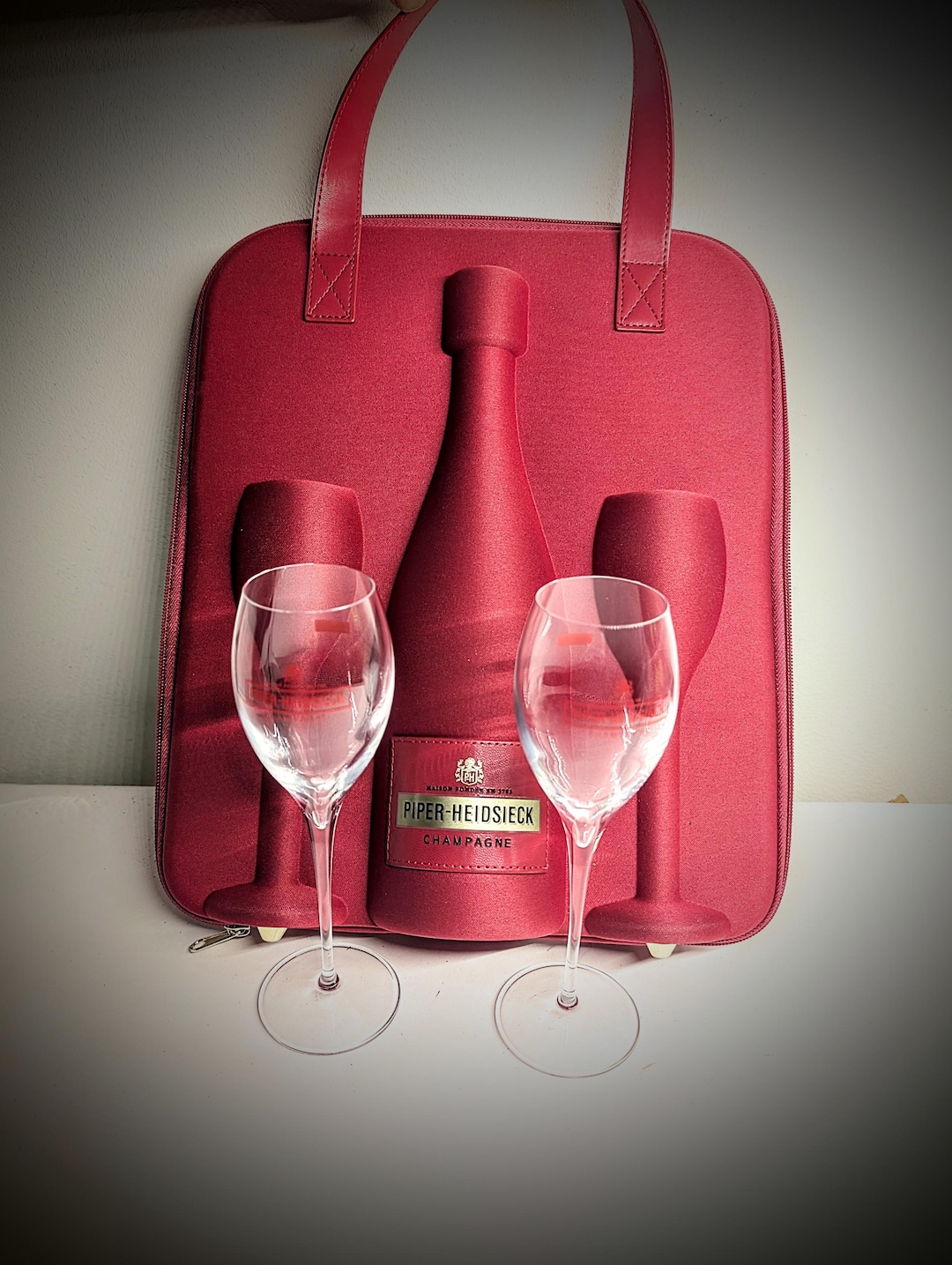 Piper Heidsieck Softshell Champagne Bottle Bag With Matching Flutes ...