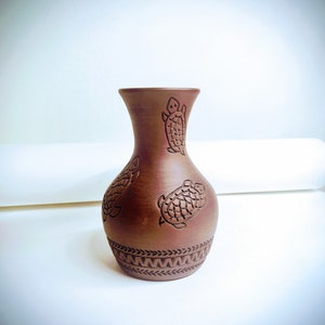 MOHAWK Vase -six Nations Native Art Pottery Turtle and Dove Incised ...