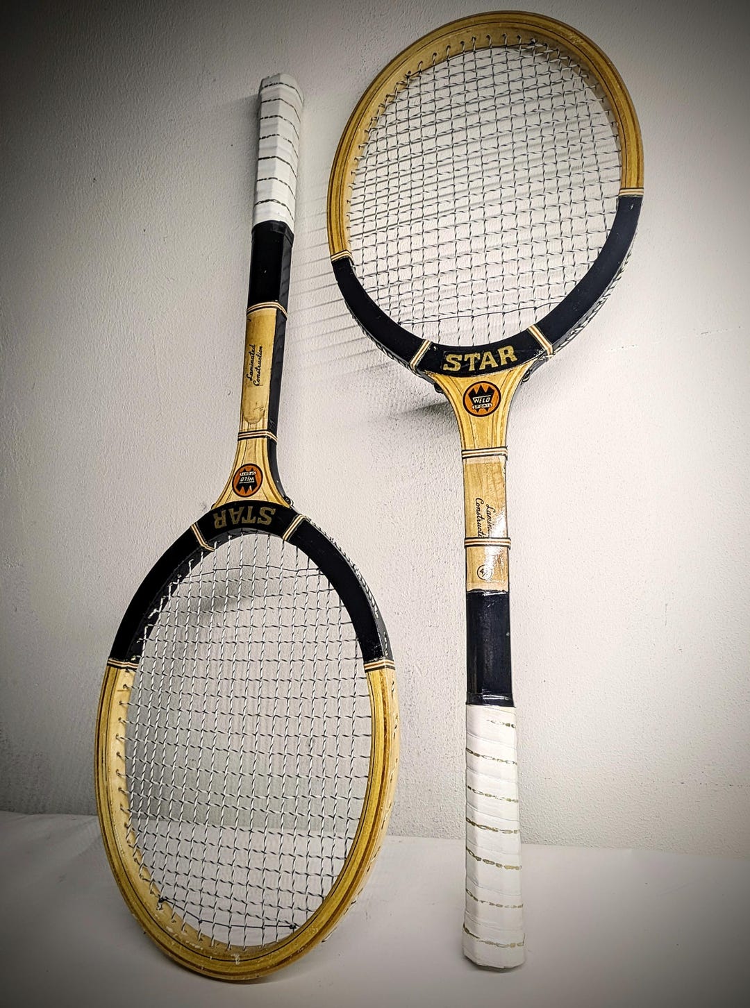 Set of TWO Vintage STAR Weld Sports 1970's Wooden Tennis Rackets for ...