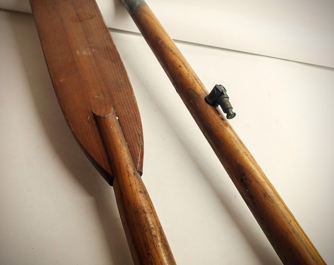 SET of TWO Vintage Rowing Oar 2 Parts Measuring Both 90 Cm Total Length ...