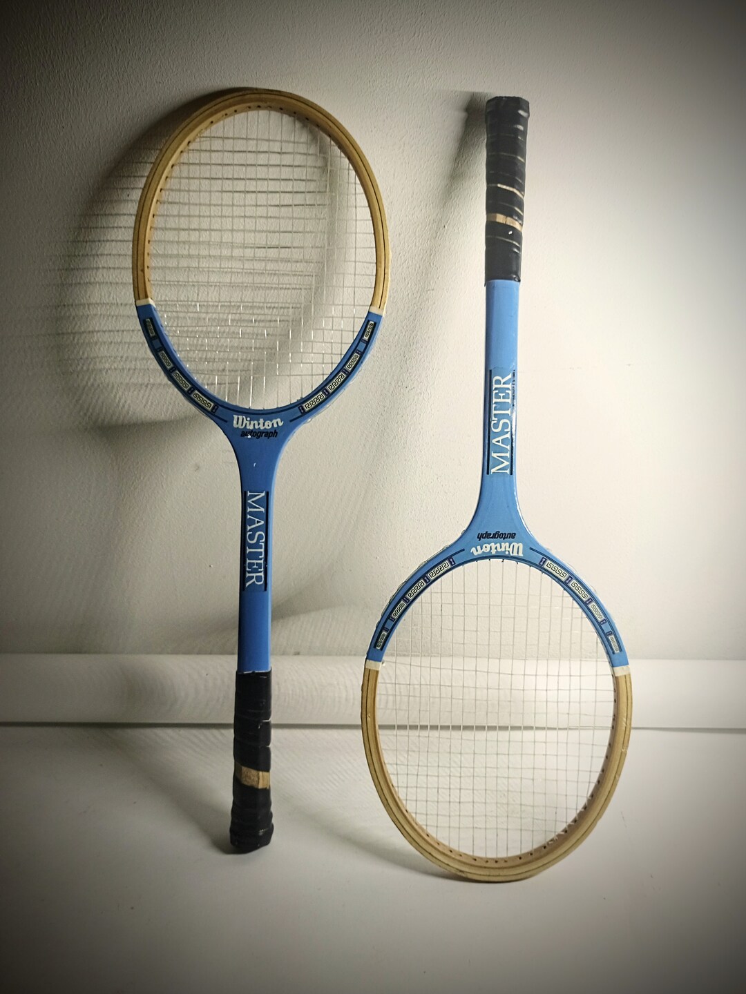 Vintage Set of Two BLUE 1960/70's Tennis Rackets winston Autograph ...